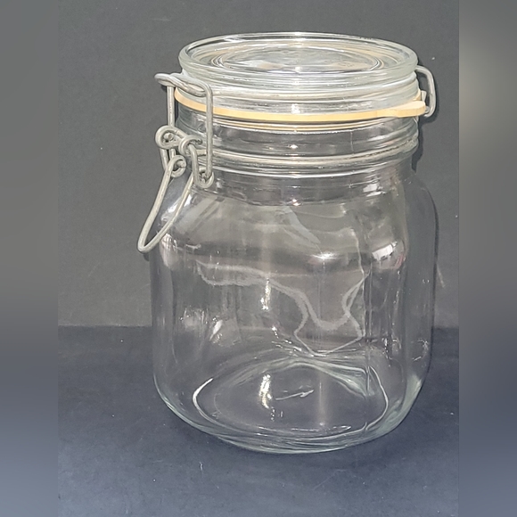 Only Glass | Kitchen | Vintage Only Glass Wire Bail Jar | Poshmark